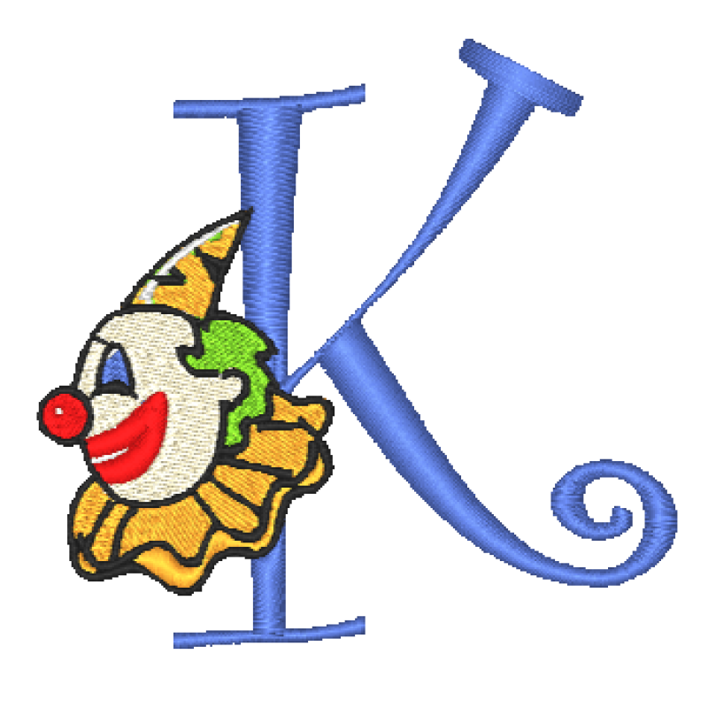 Clown K machine embroidery designs