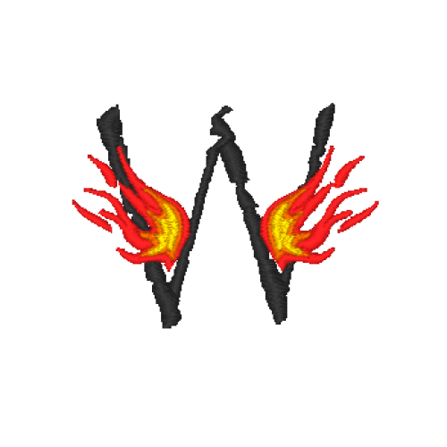 On Fire W machine embroidery designs